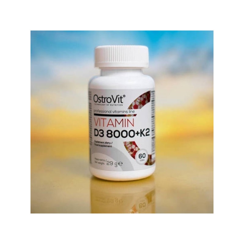 Vitamina D3 8000 IU + K2 - 60 Tablete, OstroVit | Pret, Beneficii ...