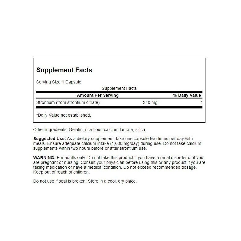 Strontium Citrate - 340mg - 60 Capsule, Swanson | Pret, Beneficii ...